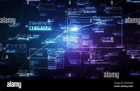 Network Connections In Data Center Software Source Code And Big Data 4k Stock Video Footage