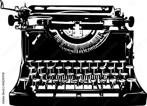 Vintage Typewriter Silhouette