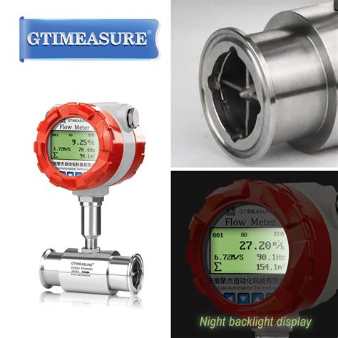 Stainless Steel 304 316l Flow Meter 4 20ma Liquid Turbine Flowmeter Clamp Connection Liquid