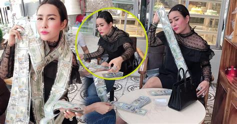 ល្បីរឿងចង់បានលុយគេពេក ពេលនេះ វ៉ាង ស្រីណូ សម្ញែងលុយក្រដាស១០០ដុល្លារទាំងខ្សែ វែងដូចកន្ទុយខ្លែង