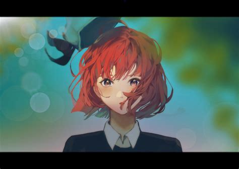 Safebooru 1girl O Absurdres Arima Kana Beret Black Bow Blurry Blurry
