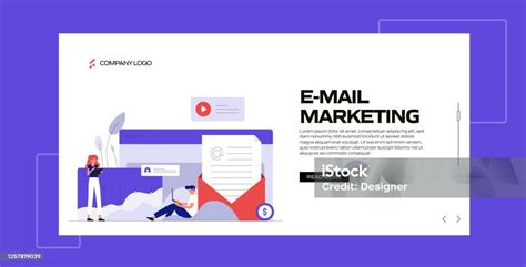웹 사이트 배너 광고 및 마케팅 자료 온라인 광고 비즈니스 프레젠테이션 등에 대한 전자 메일 마케팅 개념 벡터 일러스트레이션 0