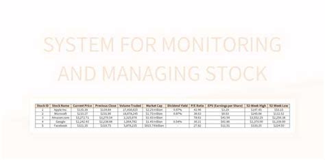 Effective Stock Monitoring And Management System Excel Template Free Download Pikbest
