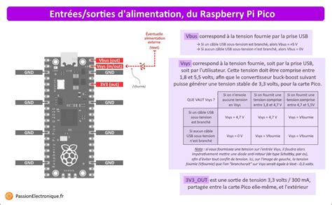 Raspberry Pi Pico Caractéristique Pinout Schéma Gpio