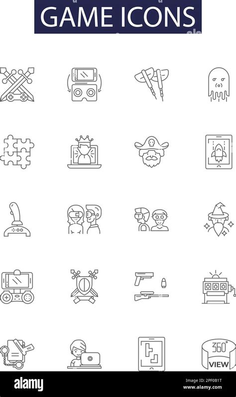 Game Icons Line Vector Icons And Signs Icons Gaming Graphics
