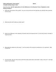 Understanding Sex Differences In Reaction Times Of Sprinters Course Hero
