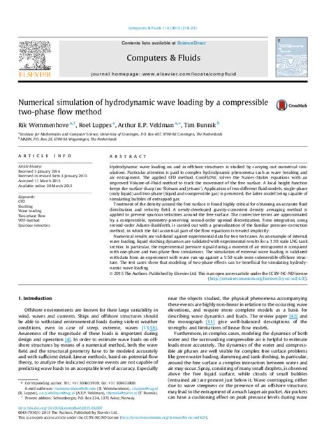 Pdf Numerical Simulation Of Hydrodynamic Wave Loading By A