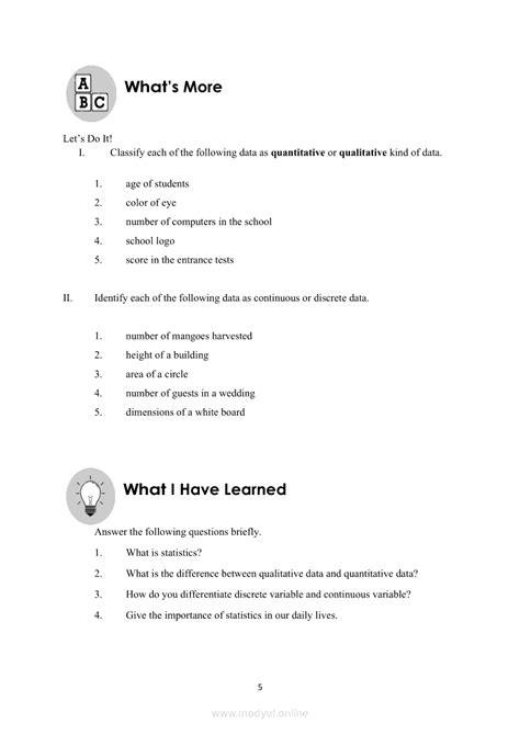 Mathematics Quarter 4 Module 1 Problem Solving Involving Statistics Grade 7 Modules