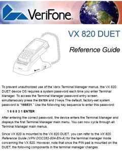 Verifone VX520 Quick Setup Password POS System