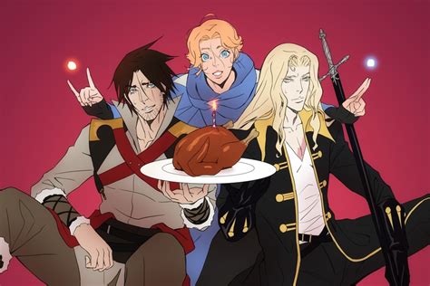 Alucard Trevor C Belmont And Sypha Belnades Castlevania And 2 More Drawn By Samuel Deats