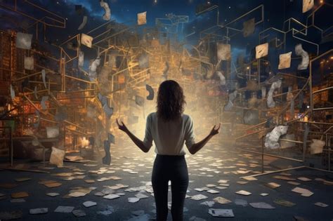 Premium Photo Pathway To Success Navigating Decision Making With Modern Creative Concepts