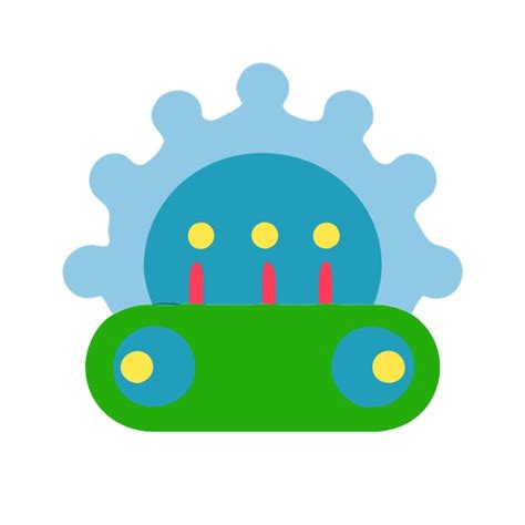 Assembly Line Icon Colored Shapes Premium Ai Generated Vector