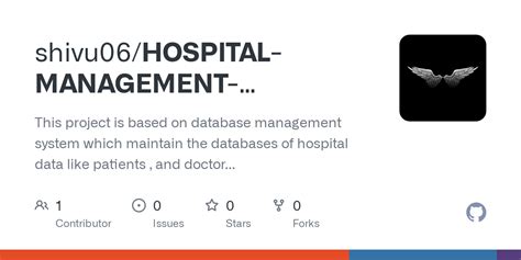 Github Shivu Hospital Management Database This Project Is Based On