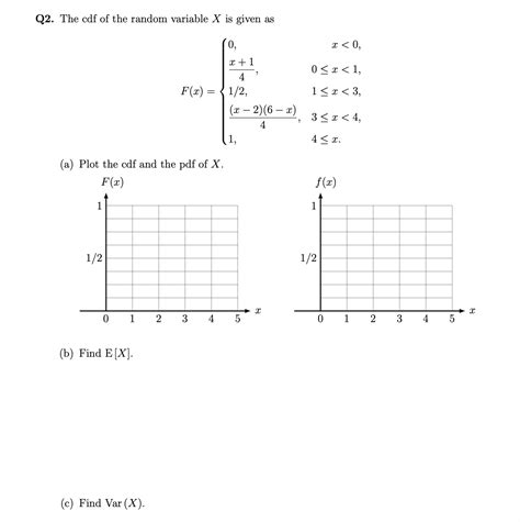 Solved Q2 The Cdf Of The Random Variable X Is Given As