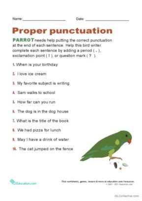 Punctuation English ESL Worksheets Pdf Doc