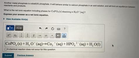 Solved Another Metal Phosphate Is Coba 1 Phosphate It