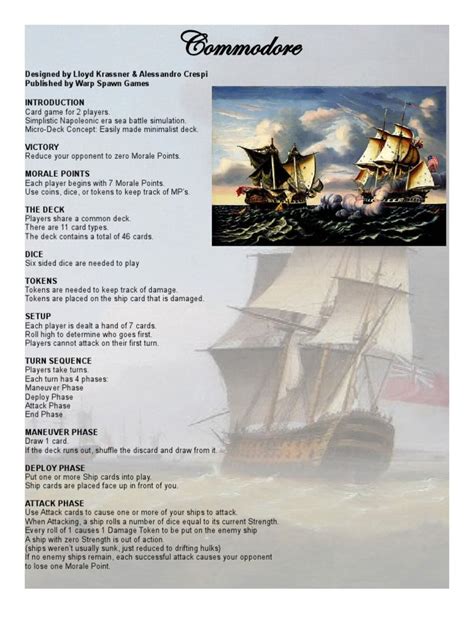 Commodore Rules Pdf Broadside Ships