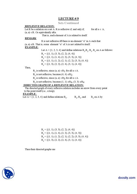 Sets Part 3 Discrete Mathematics Lecture Handout Exercices Mathématiques Discrètes Docsity