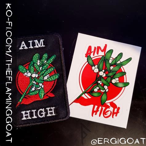 Aim High MISTLETOE Dart PATCH STICKER Etsy