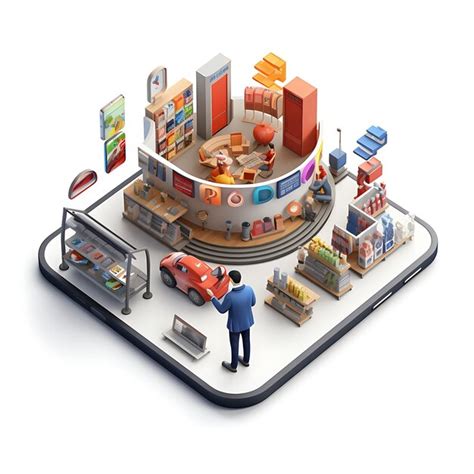 Premium Ai Image Creative 3d Of Mobile App Marketplace Provides A Platform For Buying Business