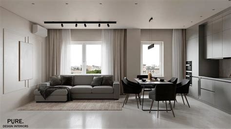 Дизайн проект ЖК Манхеттен Интерьер кухни гостиной Современный минимализм In 2024 Modern