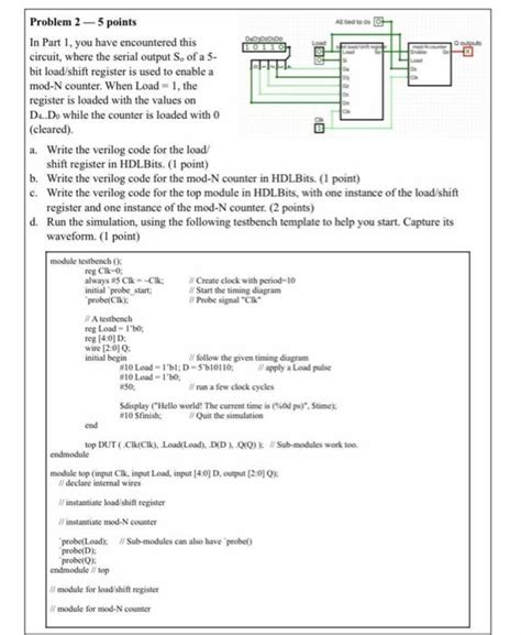 solved write the verilog code for the load shift register
