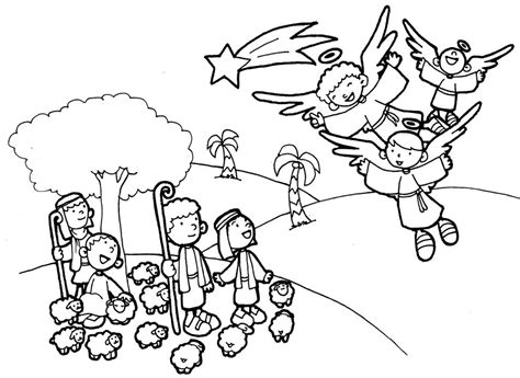 Shepherds And Angels Coloring Pages At Free
