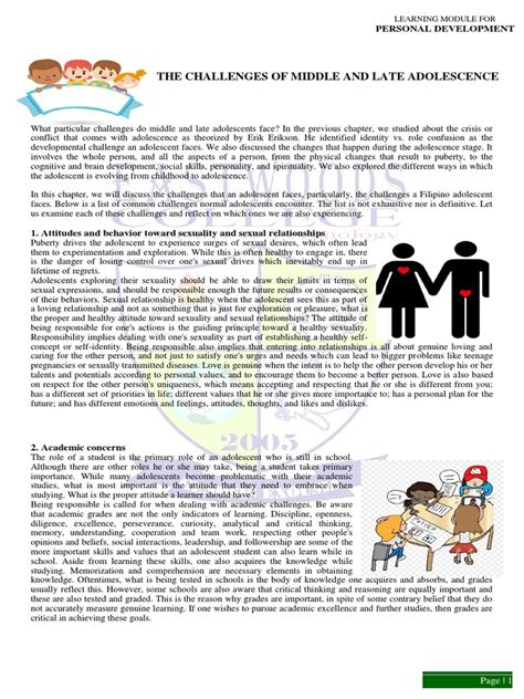 Challenges Of Middle And Late Adolescence Pdf Adolescence Human
