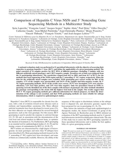 pdf comparison of hepatitis c virus ns5b and 5 noncoding gene