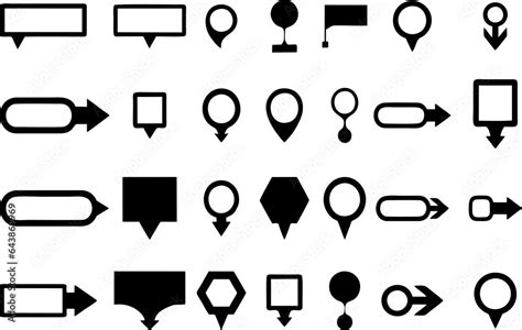 Map Pointer And Marker Set Different Pin Pointer Icon Set Different