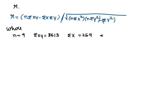 Solved You Need To Determine The Correlation Coefficient For A Data Set The Sums Of The