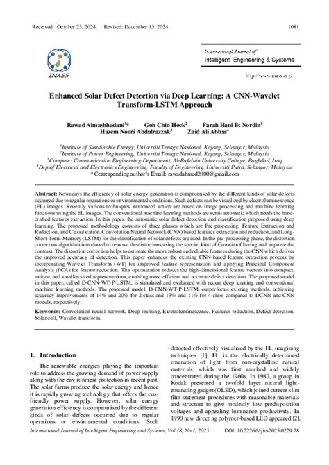 pdf enhanced solar defect detection via deep learning a cnn wavelet