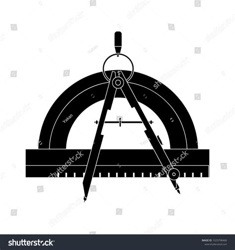 Compass Protractor Icon Stock Vector Royalty Free 1023798460 Shutterstock