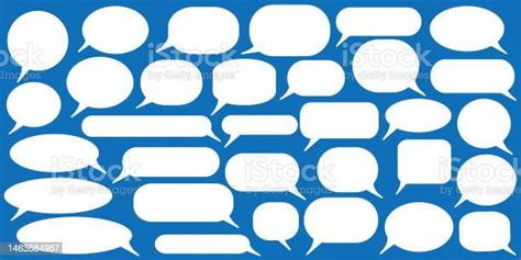 말풍선 세트입니다 거품 텍스트 만화 채팅 상자 메시지 상자를 말합니다 빈 빈 벡터 흰색 연설 거품 만화 풍선 단어 디자인 공란에 대한 스톡 벡터 아트 및 기타 이미지