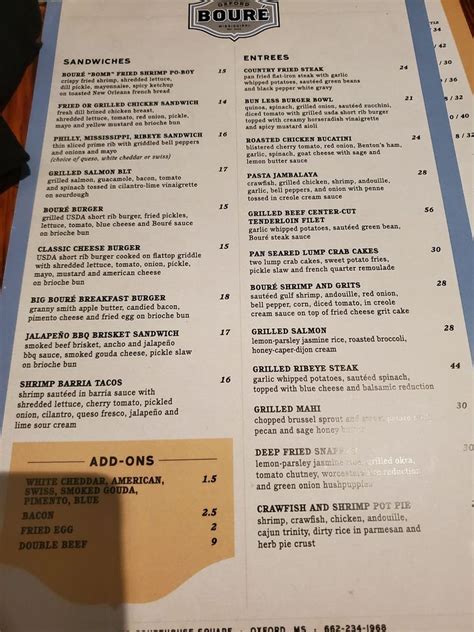 Boure Restaurant Menu Full Menu Update 2026