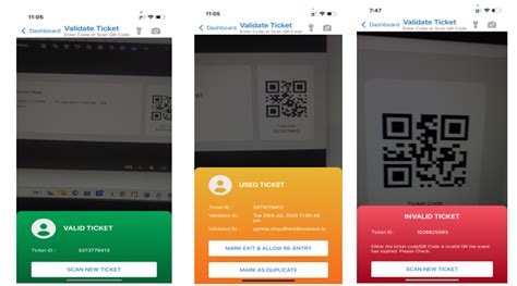 ticket validation via mobile app ticket generator
