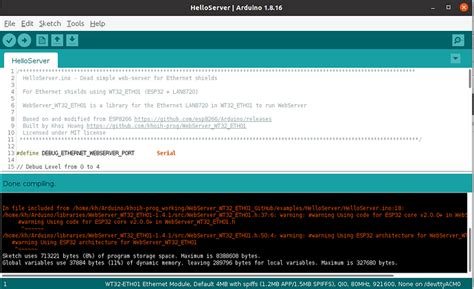 Wt32 Eth01 Board Not Working With Arduino Ide 20 Ide 1x Arduino Forum