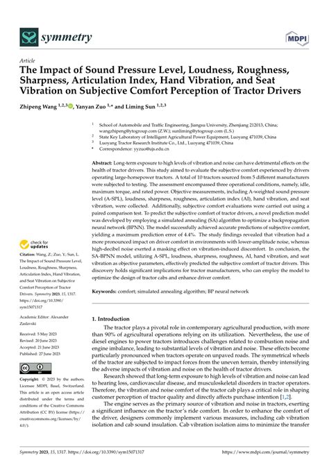 Pdf The Impact Of Sound Pressure Level Loudness Roughness