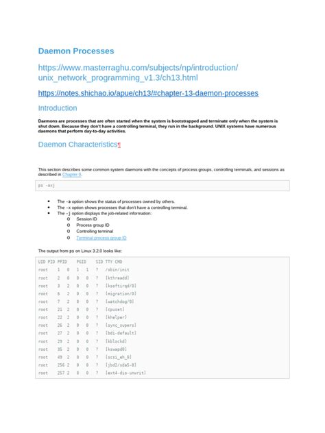 Daemon Processes Pdf Operating System Technology Computing