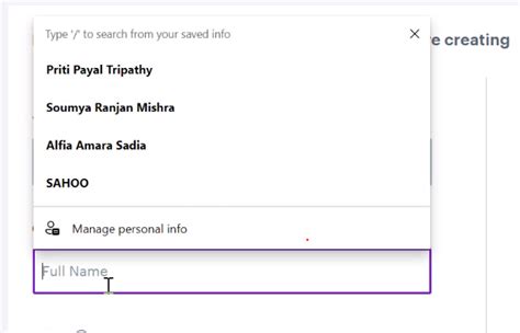 textfield prepopulating with personal saved data in edge browser