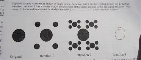 solved suppose a circle is drawn as shown in figure below iteration 1 has 4 circles created