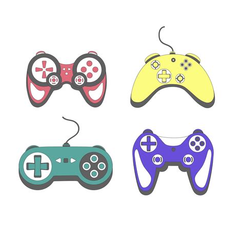 Bright Gamepad In Retro Style Game Controller For Computer Playing Vector Illustration Isolated