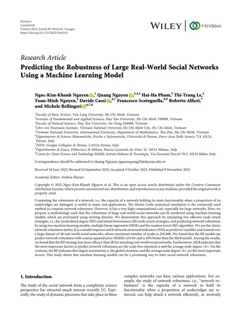 Pdf Predicting The Robustness Of Large Real World Social Networks Using A Machine Learning Model