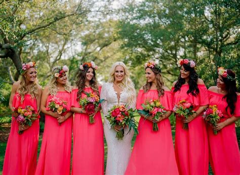 Lime Green And Hot Pink Bridesmaid Dresses