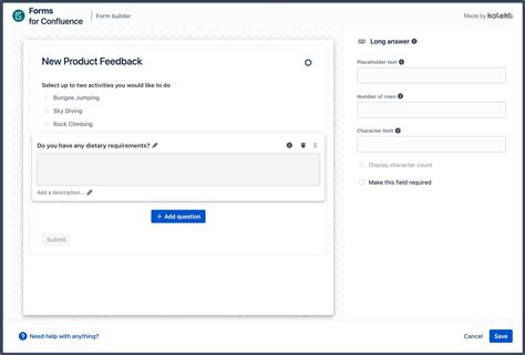 how to create forms and surveys in confluence cloud