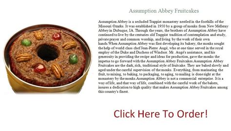 Welcome To Assumption Abbey Bakery Fruit Cake Bakery Cupcake Cakes