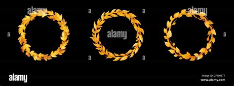 Circle User Avatar Frame For Autumn Fantasy Game Interface Orange Leaves Border For Rpg Ui