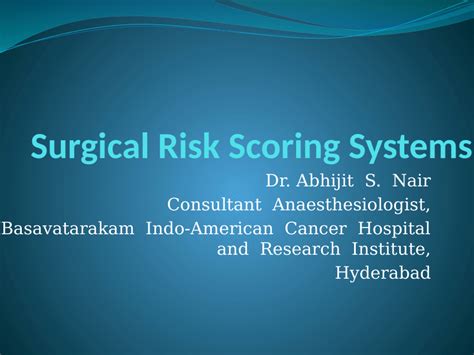 Pdf Surgical Risk Scoring Systems