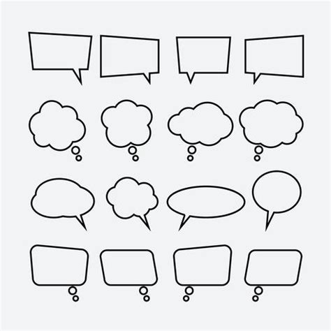 Speech Bubble Linear Icons Set Vector Art At Vecteezy