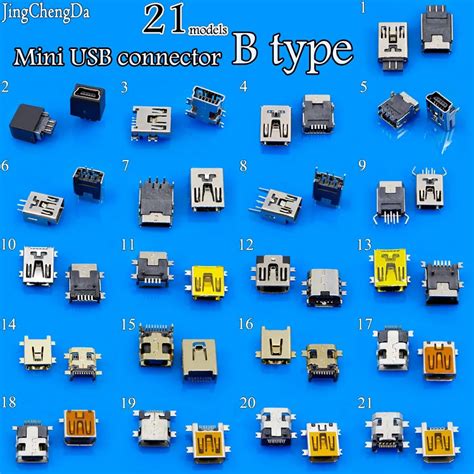 Jcd Mini Usb Type B Female Pin Smt Smd Shen Board Pcb Socket Connector Pin Pin Smt Smd Dip